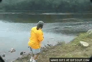 Hilarious Skip Fail by the Lake - Gif Abyss